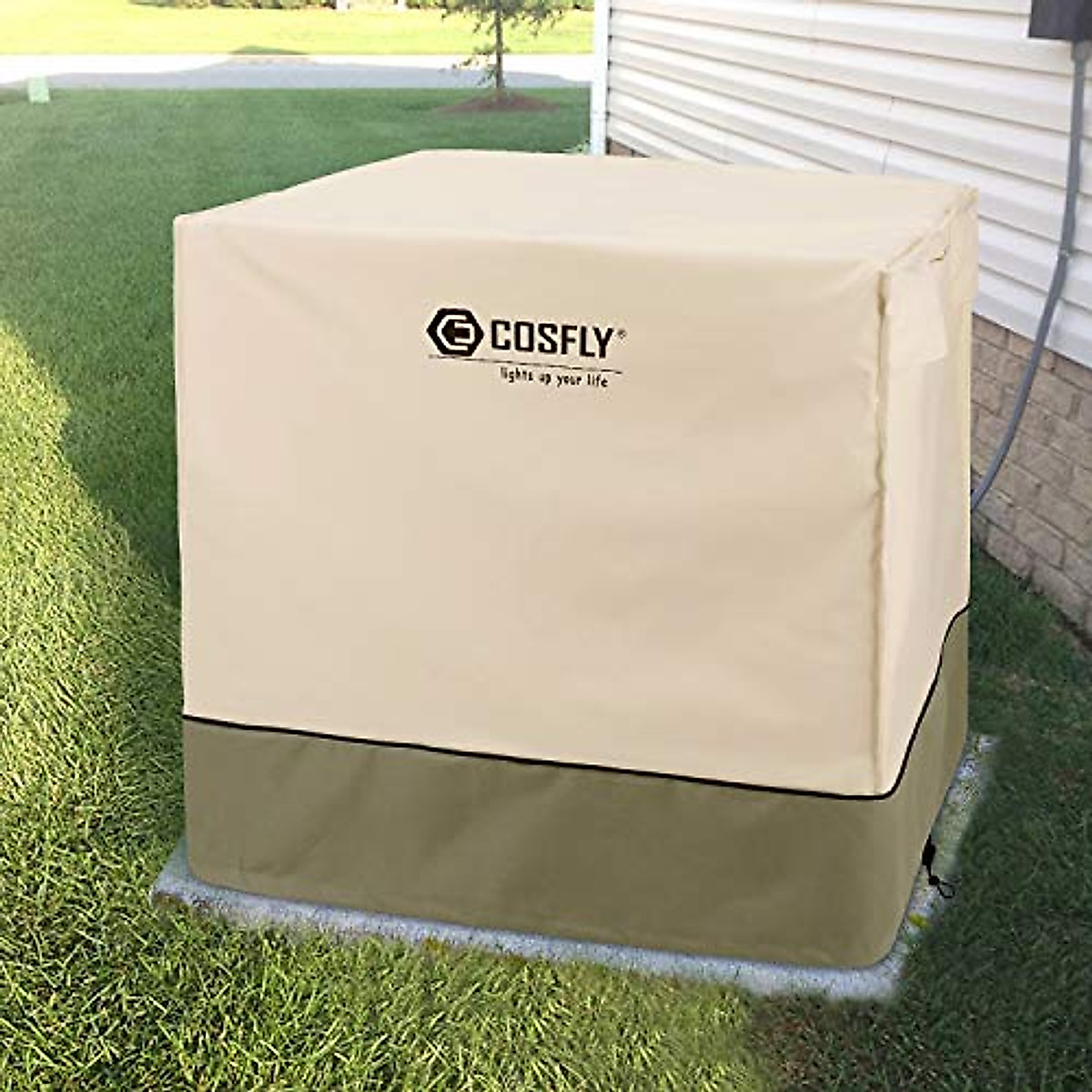 COSFLY Air Conditioner Cover for Outside Units-Durable AC Cover Water Resistant Fabric Windproof Design -Square Fits up to 36 x 36 x 39 inches