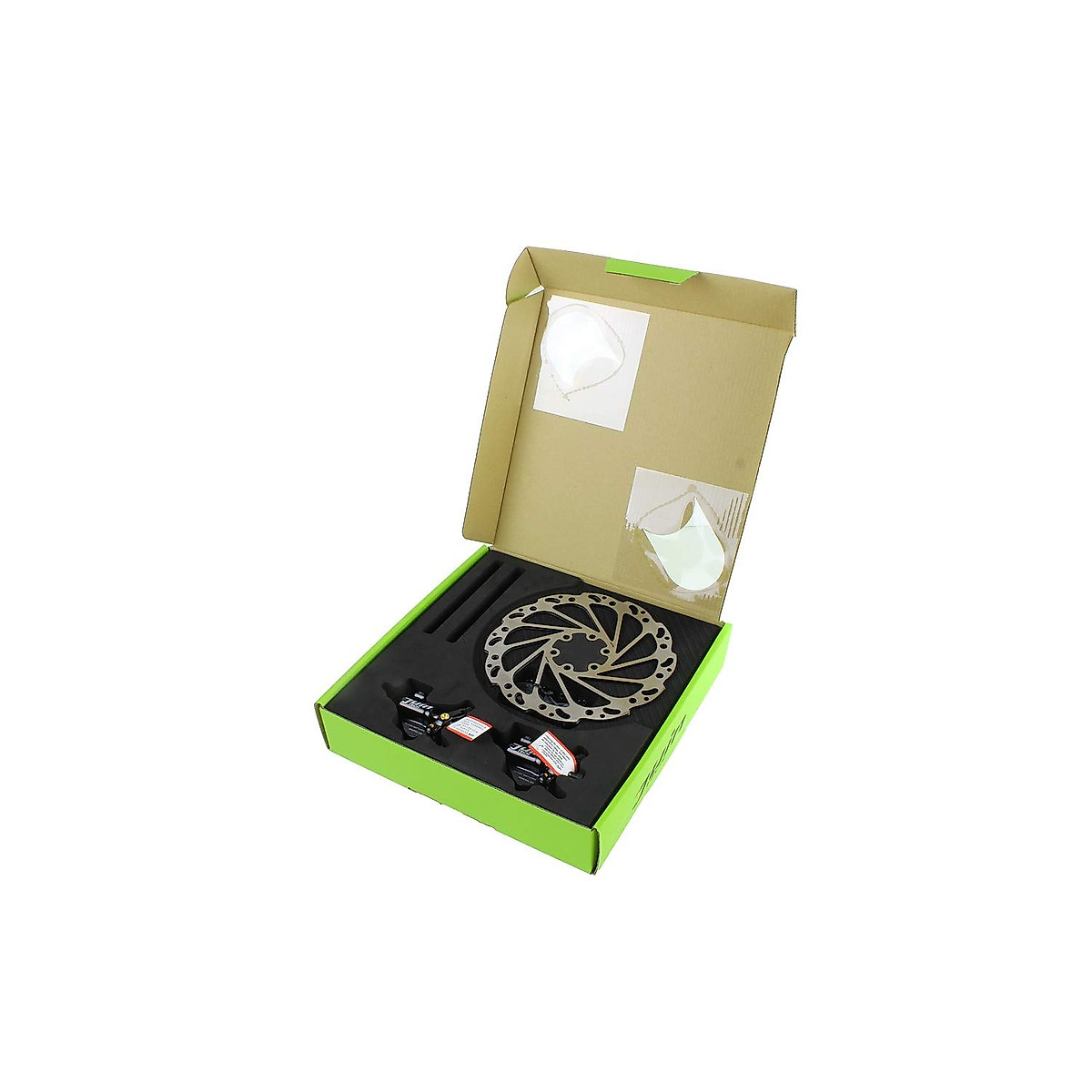 Juin Tech M1 Cable Actuated Hydraulic Bicycle Bike Disc Brake Caliper Set Extra Powerful Hybrid Brake for Road/Mountain/Cyclocross/Gravel/E-Bike/Folding Bike etc. use (Black)