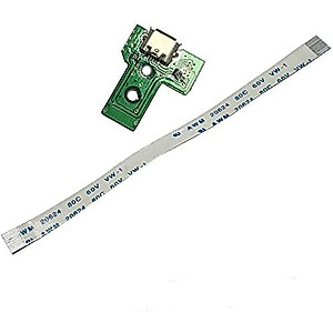 Rymfry USB Charging Port Socket Board with Flex Ribbon Cable Screwdriver for PS4 JDS-030 JDS 030 Controller