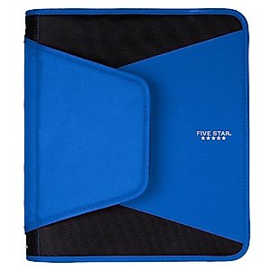 Five Star 1-1/2 Inch Zipper Binder, 3 Ring Binder, 3-Pocket Expanding File, Durable, Color Selected For You (28012)