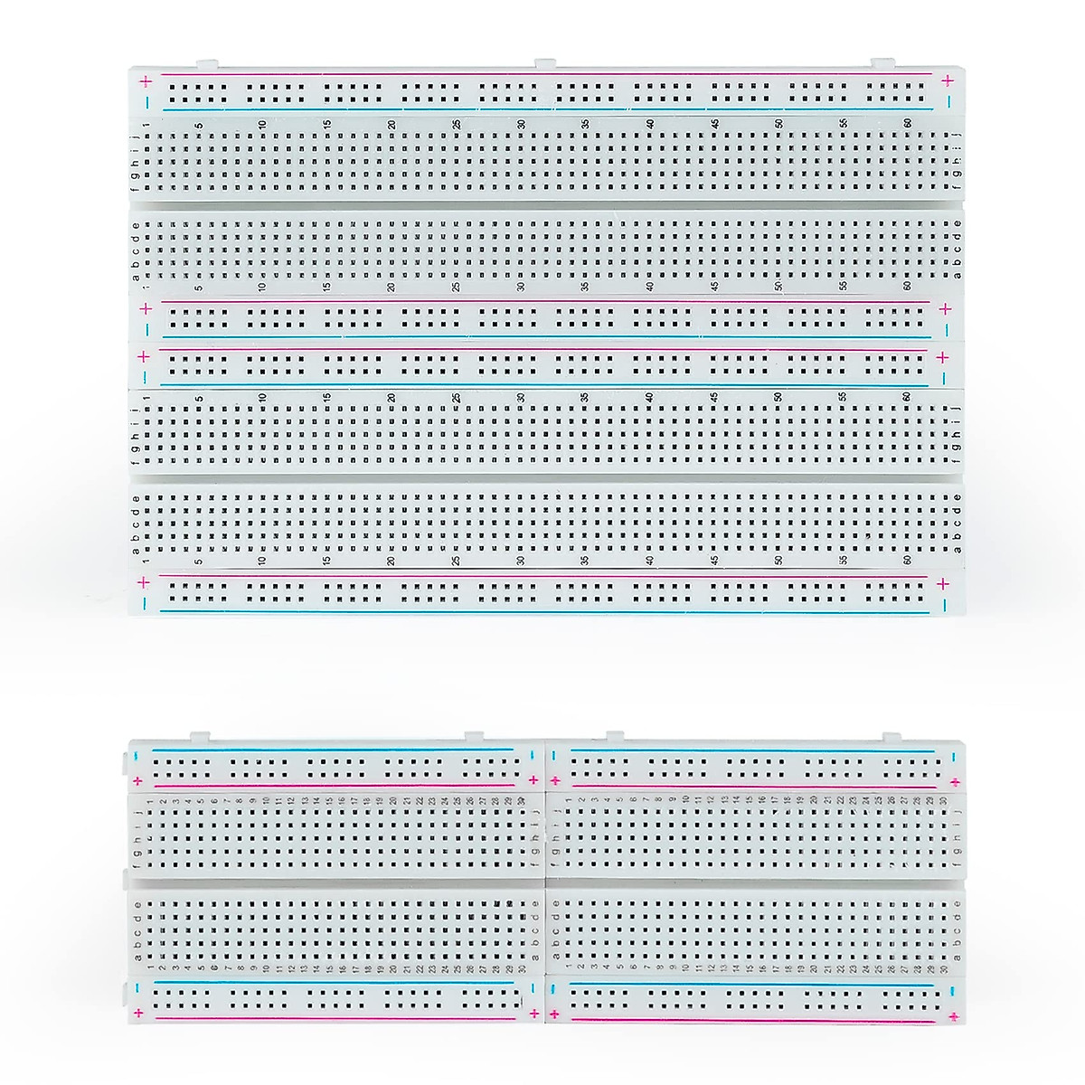 SunFounder 5PCS Breadboards Kit Include 3PCS 830 Point 2PCS 400 Point Solderless Breadboard Compatible for Arduino Proto Shield Distribution Connecting Blocks