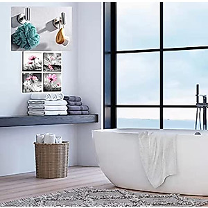 WALLERRY 4 Pack Polished Chrome Towel Hooks, Coat Hook Robe Towel Hook Bathroom Cabinet Closet Sponges Hook SUS 304 Stainless Steel Wall Hook for Bath Kitchen Bedroom Garage Heavy Duty Wall Mounted