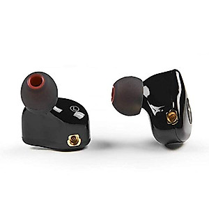 DCMEKA in Ear Monitor Headphones, HiFi Stereo IEM Earphones, Dynamic Dual Driver Wired Earbuds with Detachable Cable, Noise Canceling Headset for Singers Musicians Drummers Audiophile (Black)