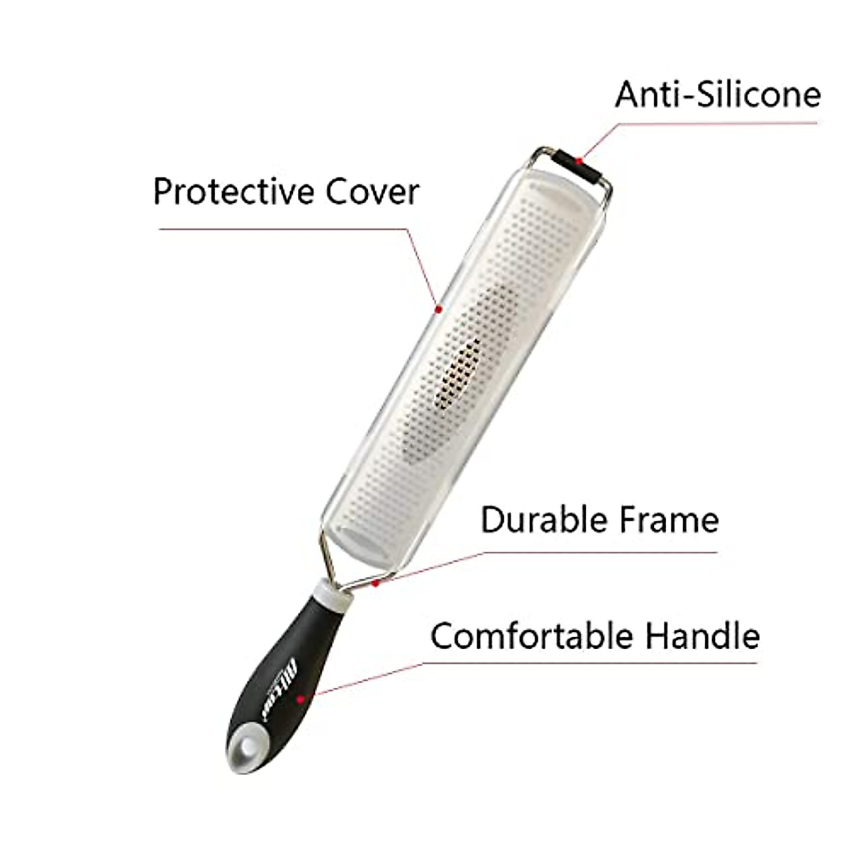 ALLTOP Lemon Zester, Hand-held Stainless Steel Food Grater,Pro Kitchen Tool for Cheese Parmesan Vegetable Ginger Garlic Nutmeg Citrus Lime Orange Chocolate Fruit - Fine Shredder