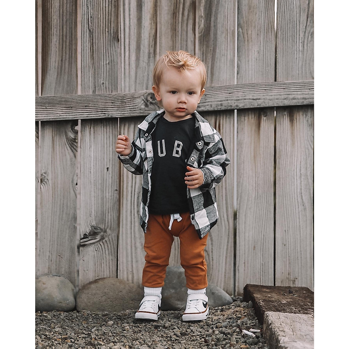 YOKJZJD Infant Toddler Baby Boy Fall Winter Outfits Letter Pullover Sweatshirt Long Sleeve T-Shirt Tops Pants Sweatsuit Clothes Set (Black, 2-3T)