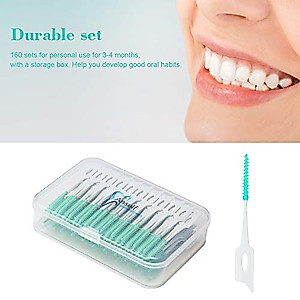 An-self 160PCS Interdental Brushes Ultra Tight Bristles Tooth Interdental Cleaners Silicone Toothpick Brush Disposable Teeth Soft Picks, 160 Count (Pack of 1), Purple
