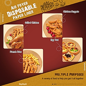 Nialnant 50PCS Air Fryer Parchment Paper Liners,6.3Inch Non-Stick Disposable Air Fryer Paper Liners,Baking Paper for Air Fryer,Natural Parchment Paper,Oil-Proof Water-Proof(6.3Inches,50PCS)