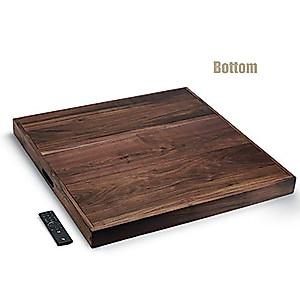 MAGIGO 28 x 28 Inches Extra Large Square Black Walnut Wood Ottoman Tray with Handles, Serve Tea, Coffee Classic Wooden Decorative Serving Tray