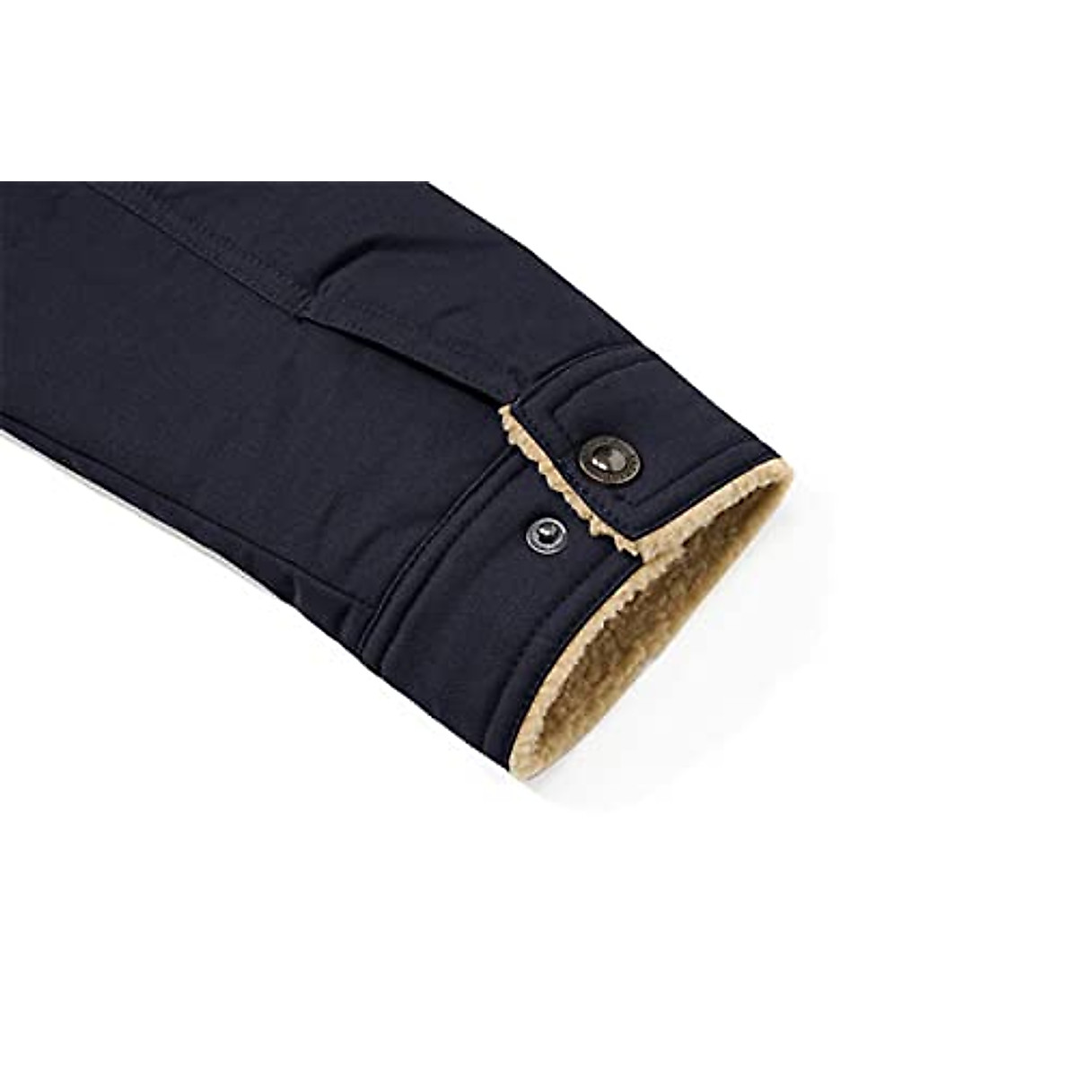 SaoBiiu Men Military Bomber Jacket Winter Fleece Coat Casual Cargo Outerwear Sherpa Trucker Jacket Navy L