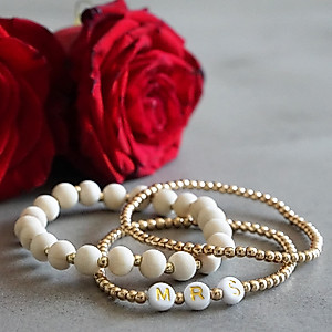 OLGAS GEMS Bridal Shower Gifts for Bride to Be - Set of 3 Future Mrs Bracelets Perfect as Bachelorette Gifts for Bride on Bridal Shower, Bachelorette Party, & Honeymoon