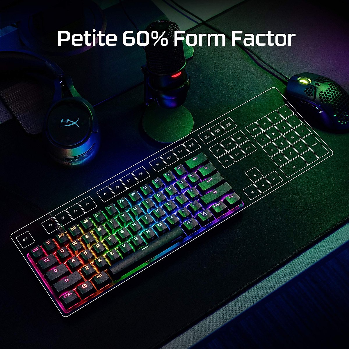 HyperX Alloy Origins 60 - Mechanical Gaming Keyboard, Ultra Compact 60% Form Factor, Double Shot PBT Keycaps, RGB LED Backlit, NGENUITY Software Compatible - Linear Red Switch (Renewed)