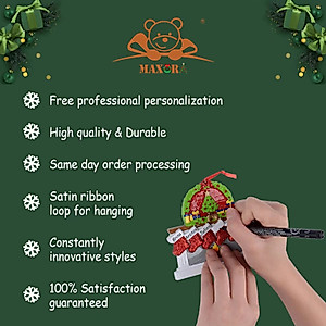 MAXORA Pink Photo Frame Baby Ornament - Personalized Baby's First Christmas Ornament - Custom Baby Shower Gifts for New Parents - Christmas Gifts for Grandkids - 2024 Christmas Photo Ornament