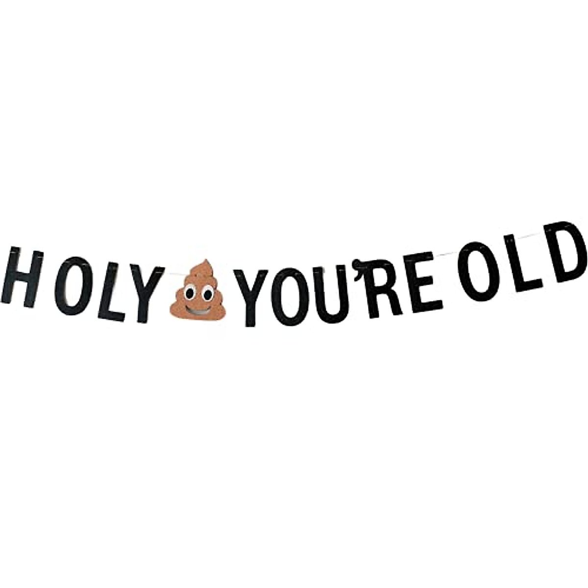 Funny 'Holy Poop You're Old' Adult Birthday Banner - Pre-Strung