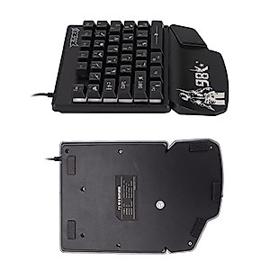 Mini Gaming Keyboard, One Handed Keyboard 35 Keys Ergonomic Design Driver Free for Esports Game for Computer