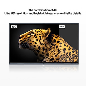 JAV Smart Board 75" Interactive Whiteboard 4K Touchscreen, Digital Presentation Electronic Smart Whiteboard Built-in Camera for Classroom Home Office Studio (Wall Mount Included)