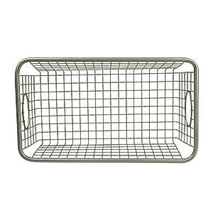 Spectrum Diversified Avery Large Easy-Carry Handles Classic Storage & Organization, Sturdy Steel Wire, Modern Home Décor & Storage Basket, Nickel