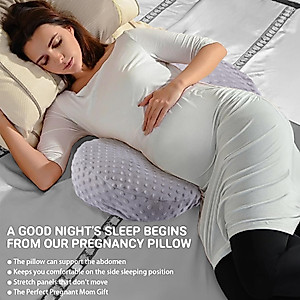 neexan Pregnancy Sleeping Pillow, Soft Pregnancy Wedge Pillow for Tummy, Back and Leg Support, Adjustable Pillowcase (Grey)
