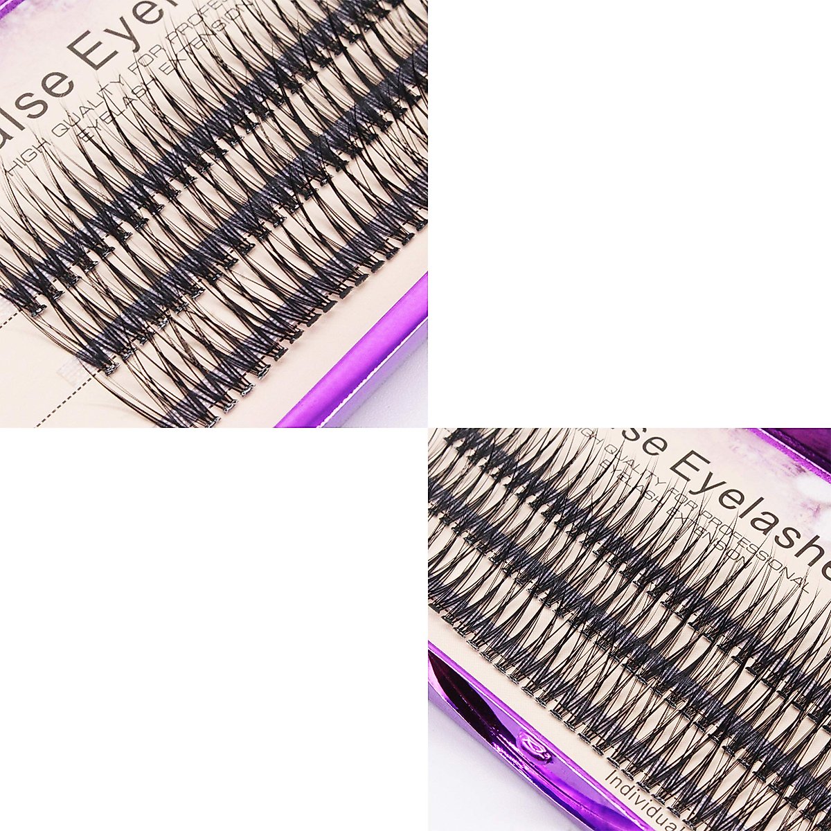 Bodermincer 120pcs 8mm/10mm/12mm/14mm/16mm to Choose Fish Tail Design 0.1 C Curl 3D Individual Mink False Eyelashes Extension Soft Black Fake False Eye Lashes （16mm）