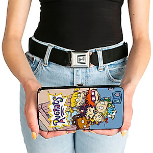 rugrats womens Buckle-down Hinge - Group Pose Wallet, Multicolor, 7 x 4 US