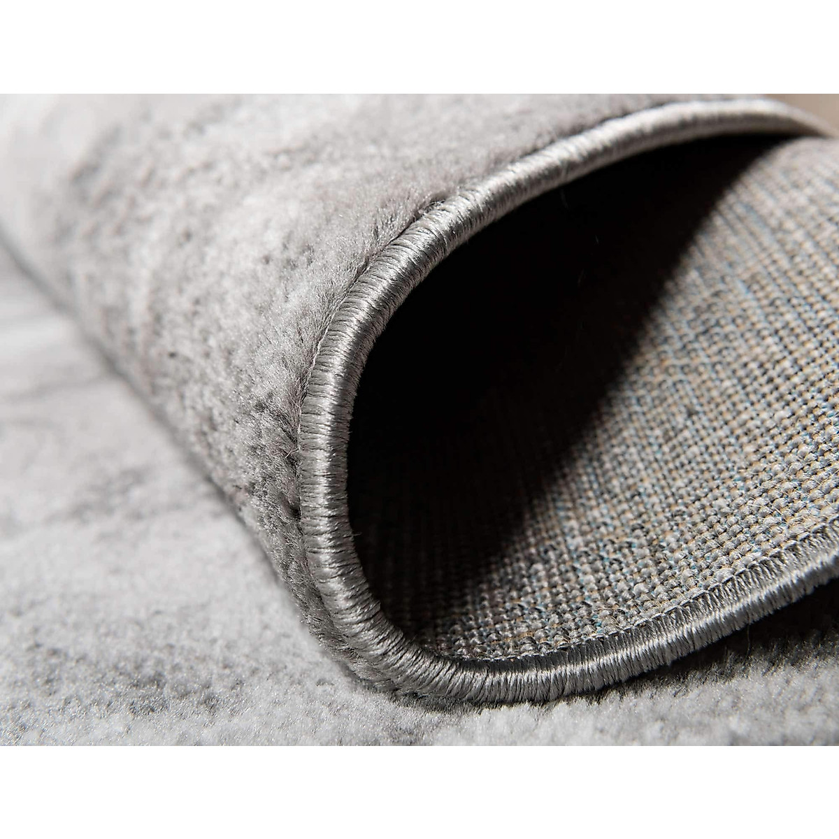 Unique Loom Sofia Collection Area Rug - Larvotto (6' 1" x 9' Rectangle, Dark Gray/ Ivory)