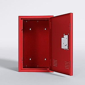 Campfun Metal Locker Storage Cabinet, 24" H Single Locker Cabinet, Small Storage Cabinet Easy Assembly, Lockable Storage Cabinet Organizer, Lockers for Kids Bedroom/Home/School/Office, Red