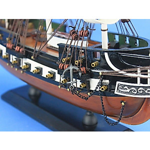 Hampton Nautical Wooden USS Constitution Tall Model Ship, 24" , Brown