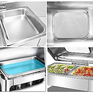 Chafing Dishes Chafing Dish Buffet Set, Food Warmers Server Warming Tray Round Rectangular Chafers, Stainless Steel Square Chafer, Round Food Warmer Chafing For Catering Warmer Chafer Set, Energy Effi
