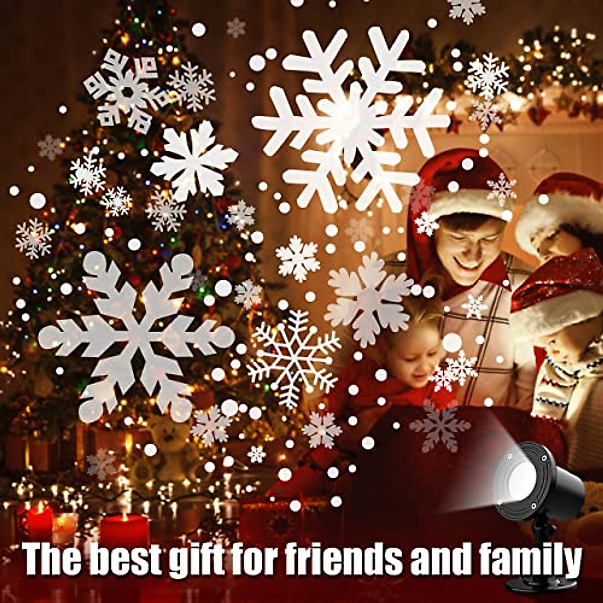 New 2023 Christmas Snowflake Projector Lights,Indoor Outdoor Waterproof LED Snowfall Projection Lamp for Christmas Theme Party, Holiday, Halloween, Home Birthday Party and Garden Xmas Decoration