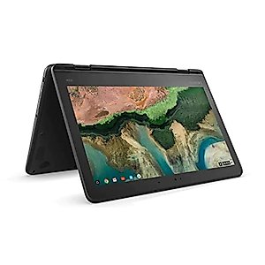 Lenovo 11.6" 300e Chromebook Touchscreen LCD 2 in 1- MediaTek M8173C Quad-core 2.1GHz 4GB LPDDR3 32GB Flash Memory Chrome OS Model 81H00000US (Renewed)