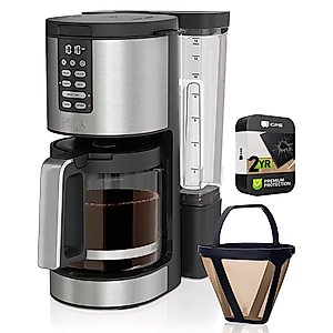 Ninja DCM201 14 Cup Programmable Coffee Maker XL Pro (Renewed) Bundle with 2 YR CPS Enhanced Protection Pack