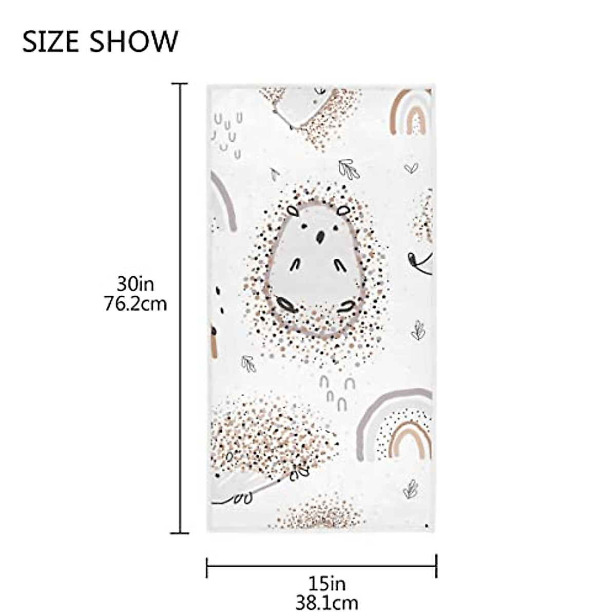 HUSSRITY Hedgehogs and Rainbows Towels Super Soft Hand Towel Highly Absorbent Washcloths Quick Dry Bath Towel 30x15 Inch Durable Lightweight