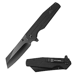 FLISSA Pocket Knife, 3.5" Pocket Folding Knife, 2-3/4" D2 Steel Blade