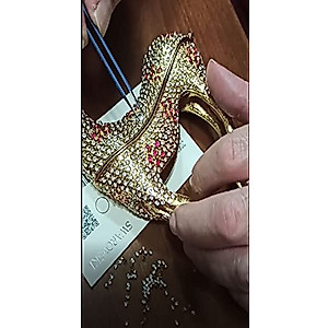 10ct HANDMADE Limited Edition ANTIQUE 1990 Reindeer Figurine LARGE FABERGE Egg Jewelry Box & Fabergé Pendant Necklace & RUBY Bracelet 24k GOLD Womens Day Deer Statue for Home Decor Reindeer Unique 14"