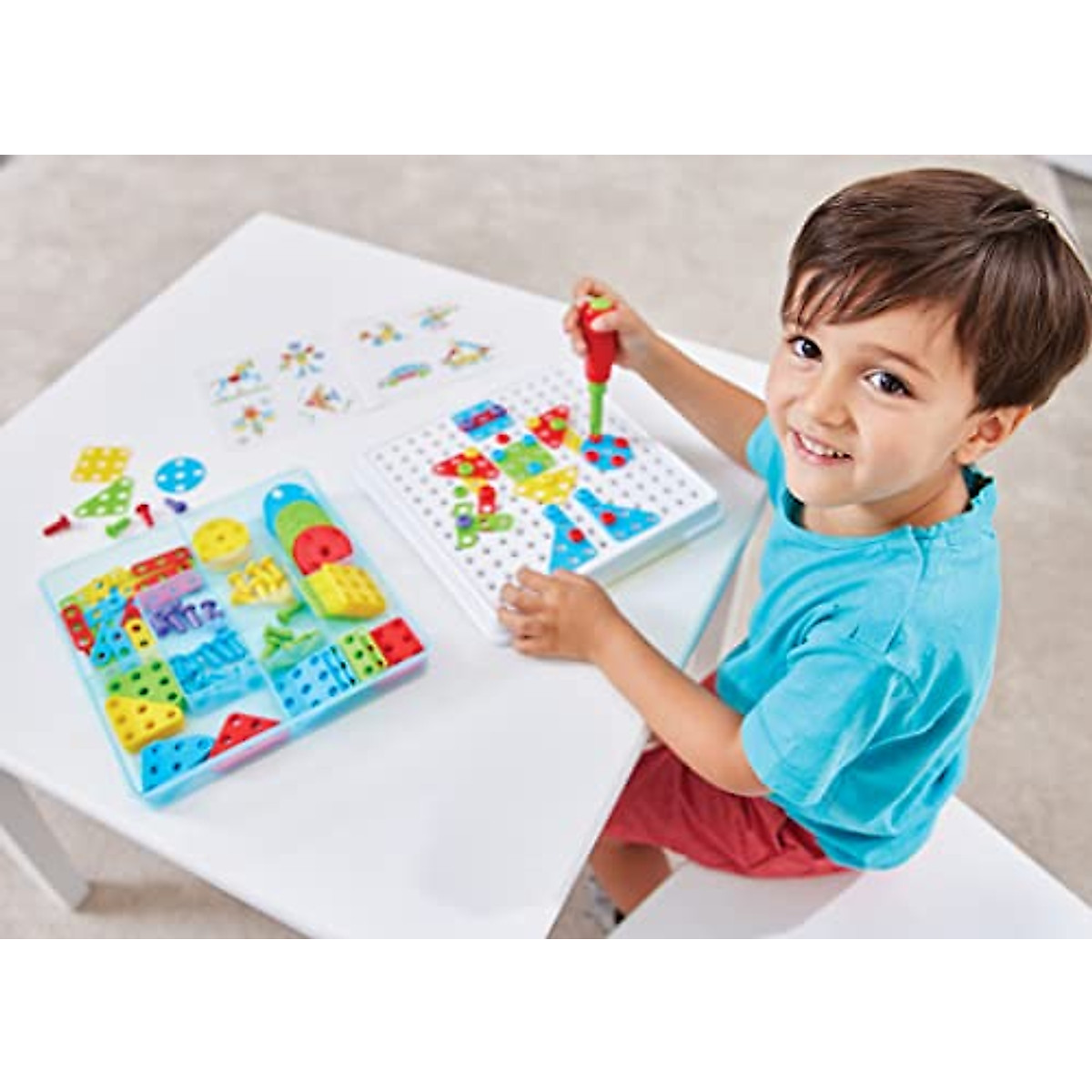 Kidoozie Create & Construct Building Kit, S.T.E.A.M Mosaic Art Activity for Children Ages 3+