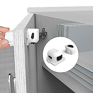 Generic Baby proofing Magnetic Locks for cabinets & Drawers, Easy Installation with Guide Included [8 Pack with 2 Keys] white