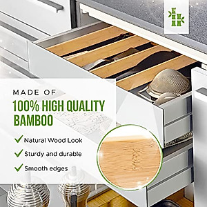 Velt Products Bamboo Drawer Dividers (17.5"-21.75") – Adjustable Divider Organizer for the Kitchen, Bedroom, and Bathroom – Organization Help for a Dresser, Cabinet, Storage Rooms