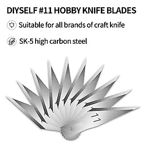 DIYSELF 20PCS Craft Knife Blades, SK5 Carbon Steel #11 Exacto Knife Blades Refill Hobby Art Blades Exacto Blades Cutting Tool with Storage Case for Craft, Hobby, Scrapbooking, Stencil