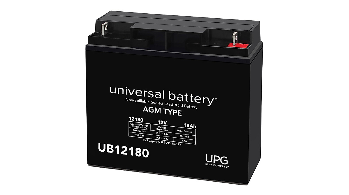 UPG UB12180 AGM Battery - 12V 18Ah Rechargeable