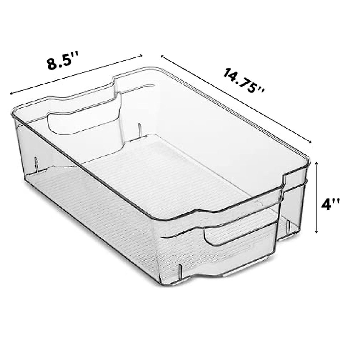 JS HomeDesign - Fridge Organizer, Pantry Organizing and Clear Storage Bins, Cabinet Organizing with Handles