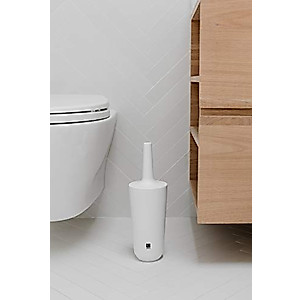 Umbra Corsa Toilet Brush with Holder, White