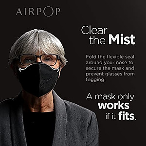 AIRPOP Light SE KN95 Face Masks 4 Pack, Reusable Washable 4-Layer Face Coverings, Contoured Fit, Lightweight Design, Adults/Kids Face Masks for Repeated Wear - Black