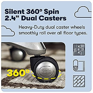 Serta Big and Tall Executive Office Chair with AIR Technology and Smart Layers Premium Elite Foam, Supports up to 350 Pounds, Bonded Leather, Black