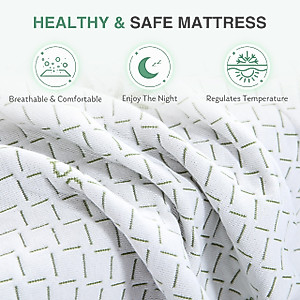 Dyonery 8 Inch Twin Memory Foam Mattress for Kids, Cooling Green Tea Gel Mattress in a Box, Rayon Mattress for Breathable Sleep, Made in USA, Certipur-Us Certified, Medium Mattress, 38x75x8”