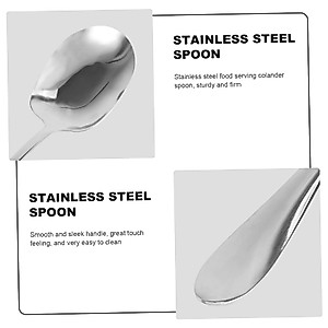 Luxshiny 2pcs Stainless Steel Kitchen Utensil Set Espresso Coffee Stirrer Espresso Spoon Buffet Serving Set Stainless Serving Spoon Big Rice Spoon Salad Spoon Western Food Serving Spoon Mix