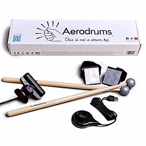 Aerodrums Portable Electronic Drum Set - Air Drum Sticks & Pedals - Practice Drum Accessory more Quiet than Pads - Full Midi Electric Drum Kit that fits a Small Tabletop or Bag - Drummer Gift