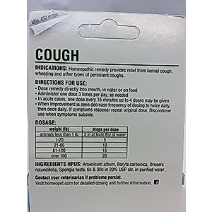 HomeoPet 2 Pack of Cough, 15 milliliters each, Homeopathic Remedy for Pets' Coughs and Colds