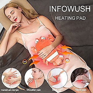Infowush Microwave Wireless Heating Pad for Pain Relief,Lobster Plush Heating Pad with Removable Lavender Scented, Heatable Stuffed Animal,Hot Therapy for Cramps,Back,and Neck Red