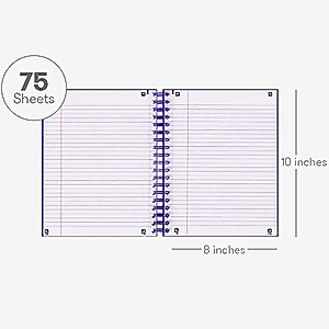 Hamelin, Spiral Notebook, 8x10in, College Ruled, Hardcover, 75shts/150 pages, 1 Subject Notebook, ULTRA Violet