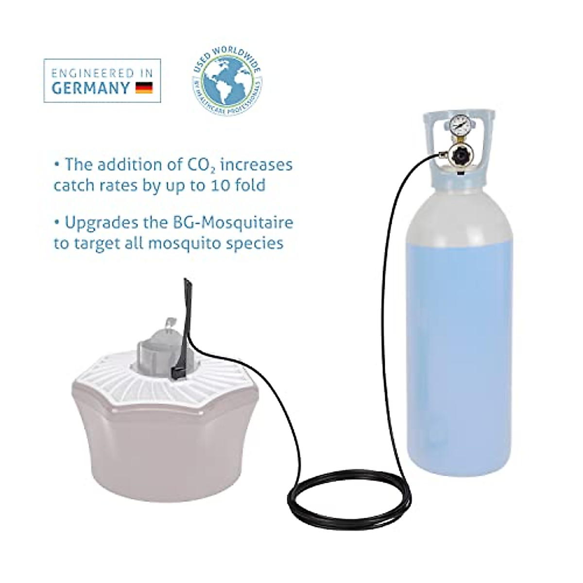 BIOGENTS BG-Booster • CO2 Upgrade for The BG-Mosquitaire Outdoor Mosquito Trap • Upgrade Your BG-Mosquitaire to Target All Biting Mosquitoes