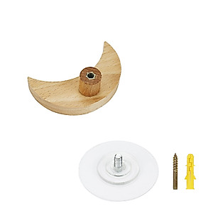 KUMGROT 5pcs Coat Hooks Wall Mounted Wood Wall Hooks Decorative Cute Hooks for Living Room Bedroom Hanging Clothes Hats Towels Purse 1 Moon 3 Stars 1 Cloud